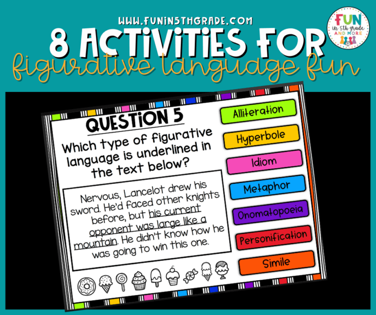 Activities to Make Figurative Language Fun - Fun in 5th Grade & MORE