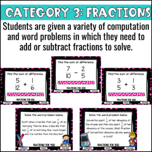Add and Subtract Fractions Game Show 5th Grade Test Prep Math Review 5 ...