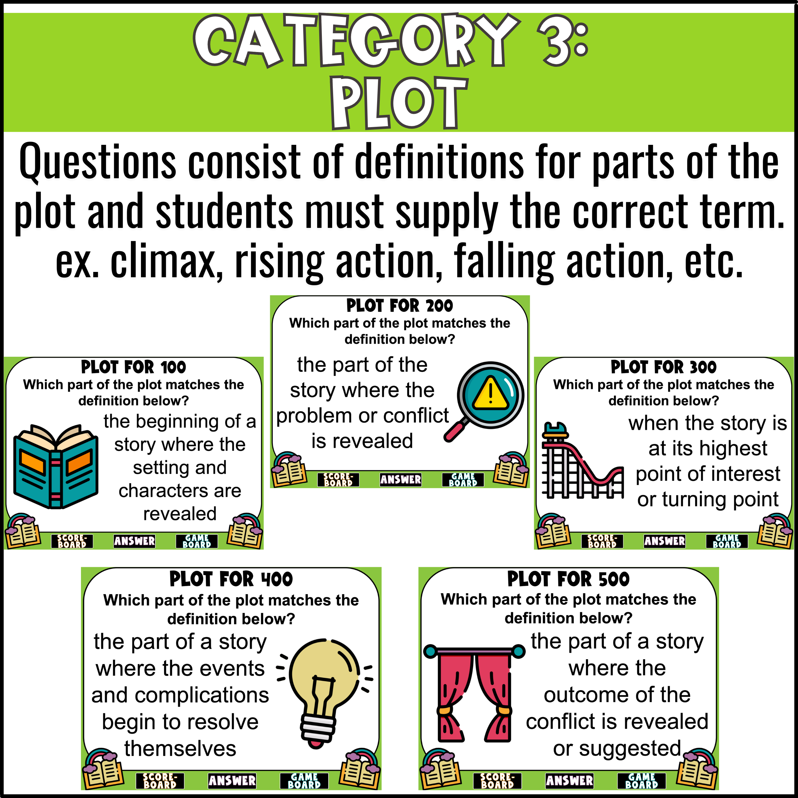 Reading Vocabulary Game Show Game | Test Prep Review Game - Fun in 5th ...
