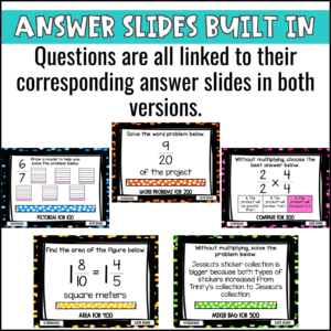 Multiplying Fractions Game Show 5th Grade Math Test Prep Review 5.NF.4/ ...
