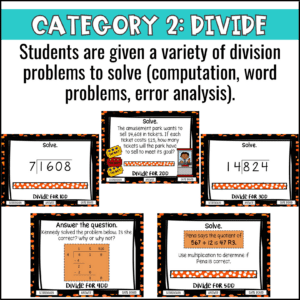 Multiply and Divide Whole Numbers Game Show 5th Grade Math Review 5.NBT ...