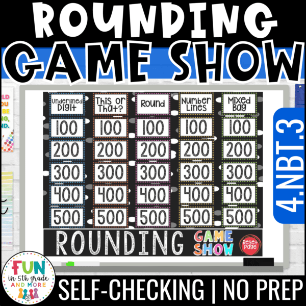 Rounding Whole Numbers Game Show | 4th Grade Test Prep Math Review 4 ...