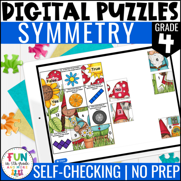 Symmetry Math Review Puzzles - 4th Grade Digital Math Practice of 4.G.3 ...