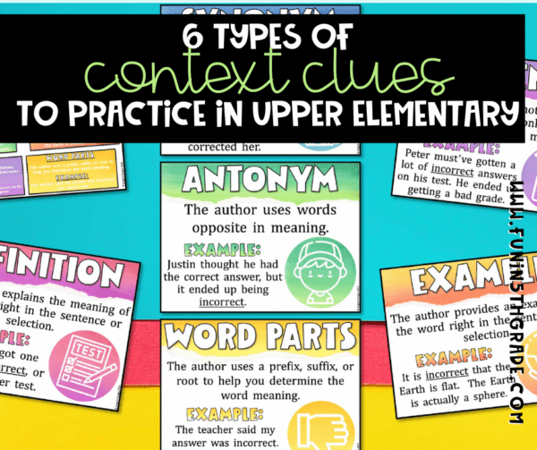 6 Types of Context Clues to Practice - Fun in 5th Grade & MORE