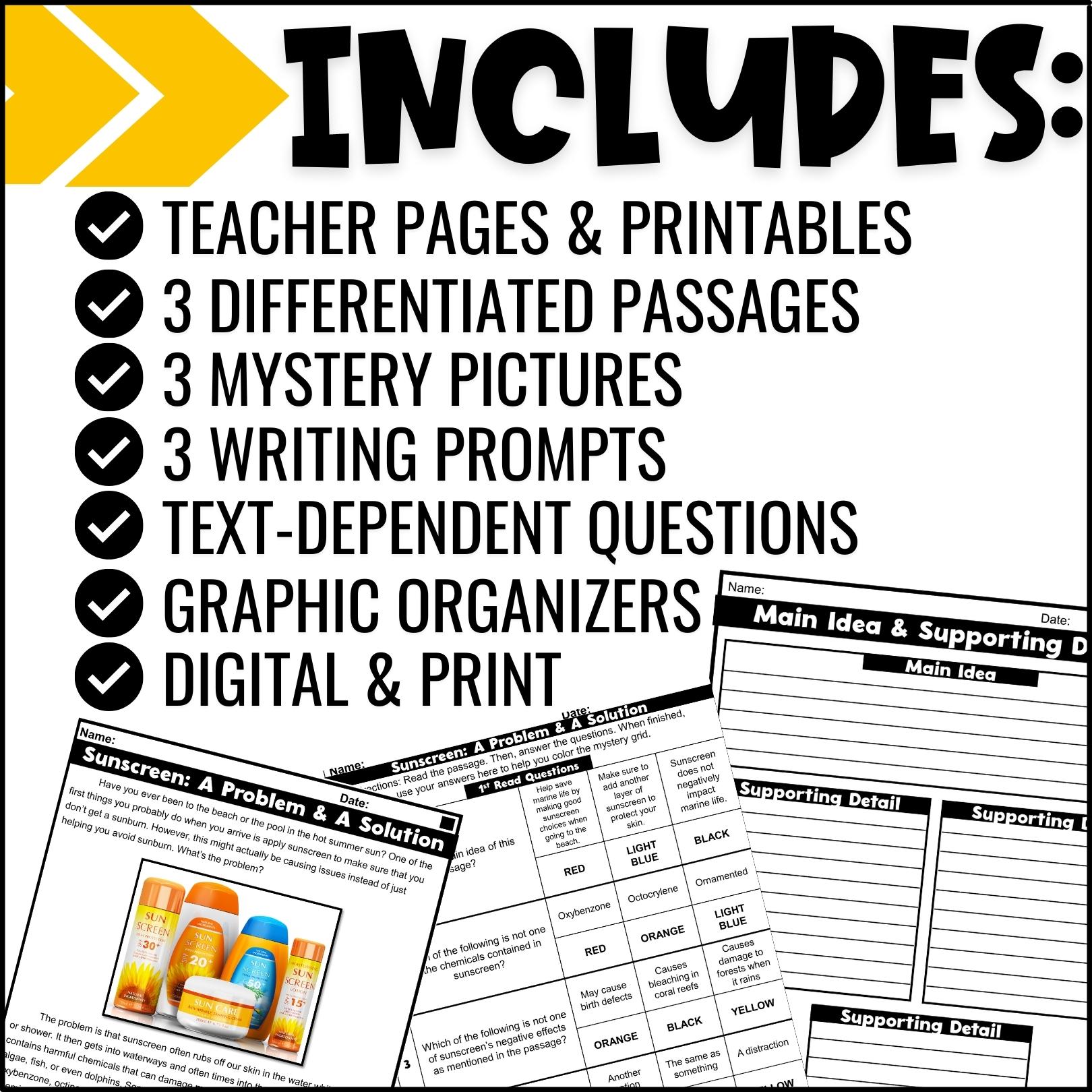 Reading Comprehension Passages with Mystery Pictures - May - Fun in 5th ...