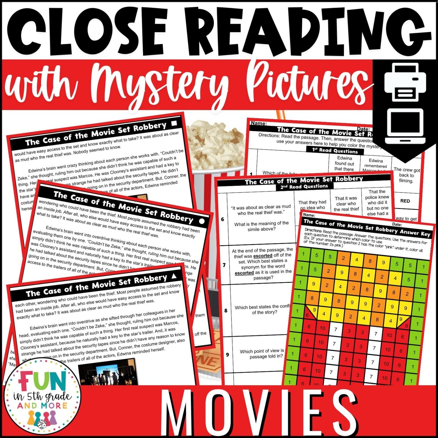 Close Reads with Mystery Pictures - Fun in 5th Grade & MORE