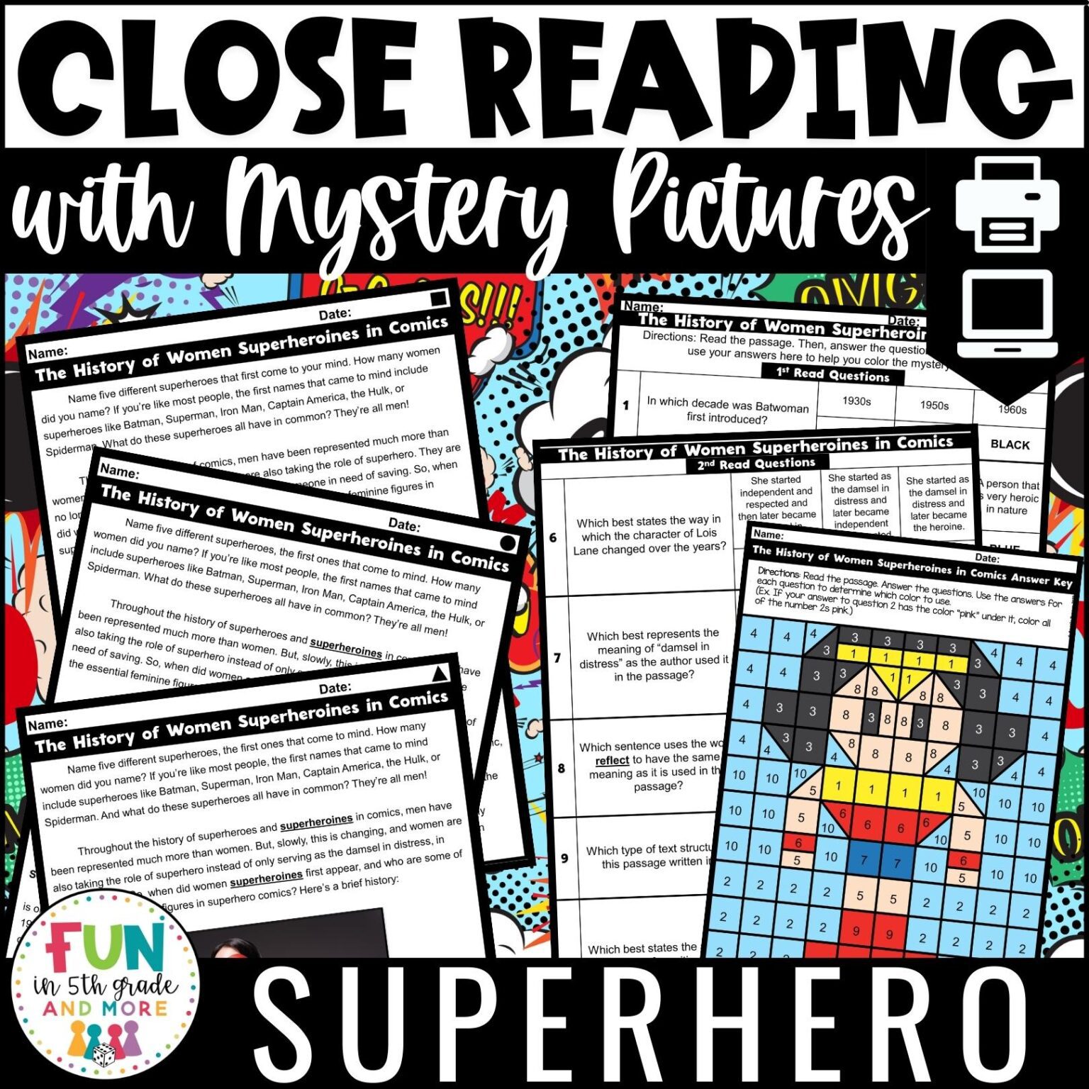 Close Reads with Mystery Pictures - Fun in 5th Grade & MORE