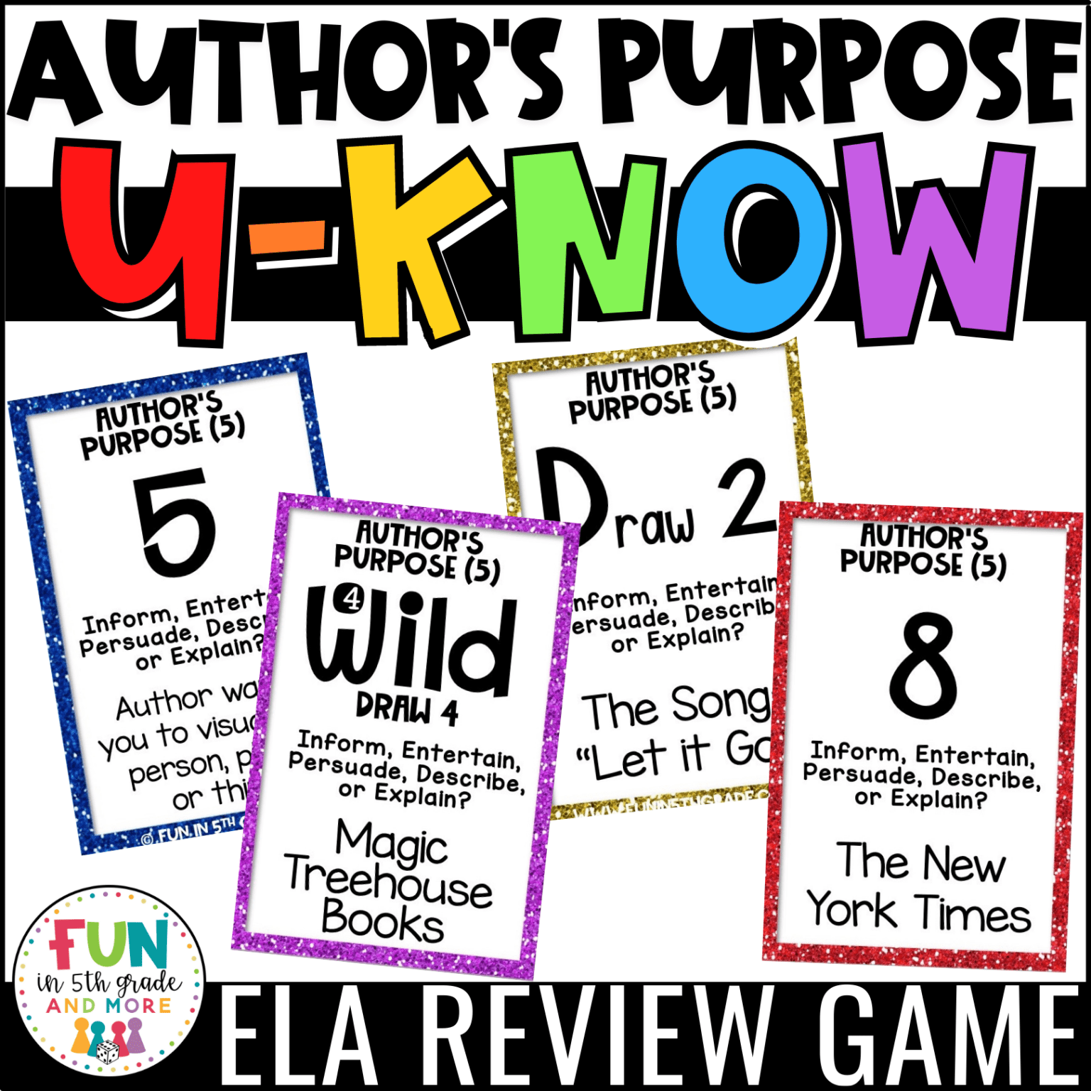 Context Clues Review Game Set A - U-Know Vocabulary Activity - Fun in ...