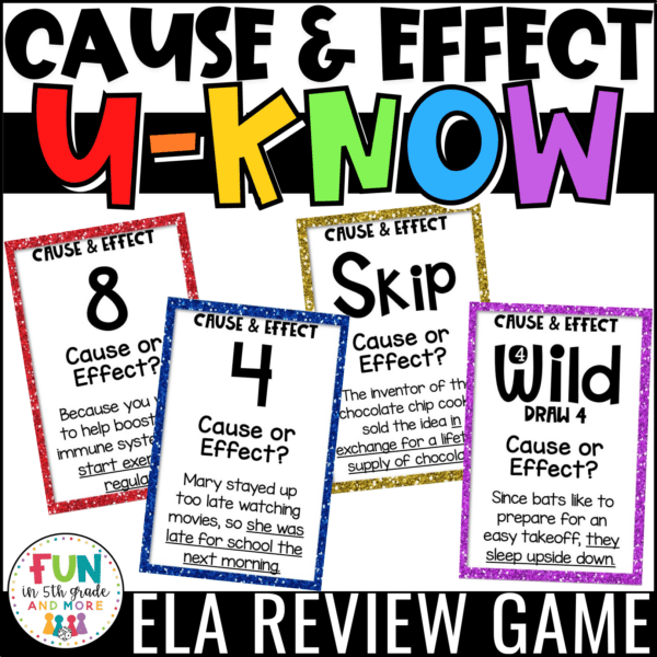 Cause and Effect Review Game - U-Know Reading Skills Activity - Fun in ...
