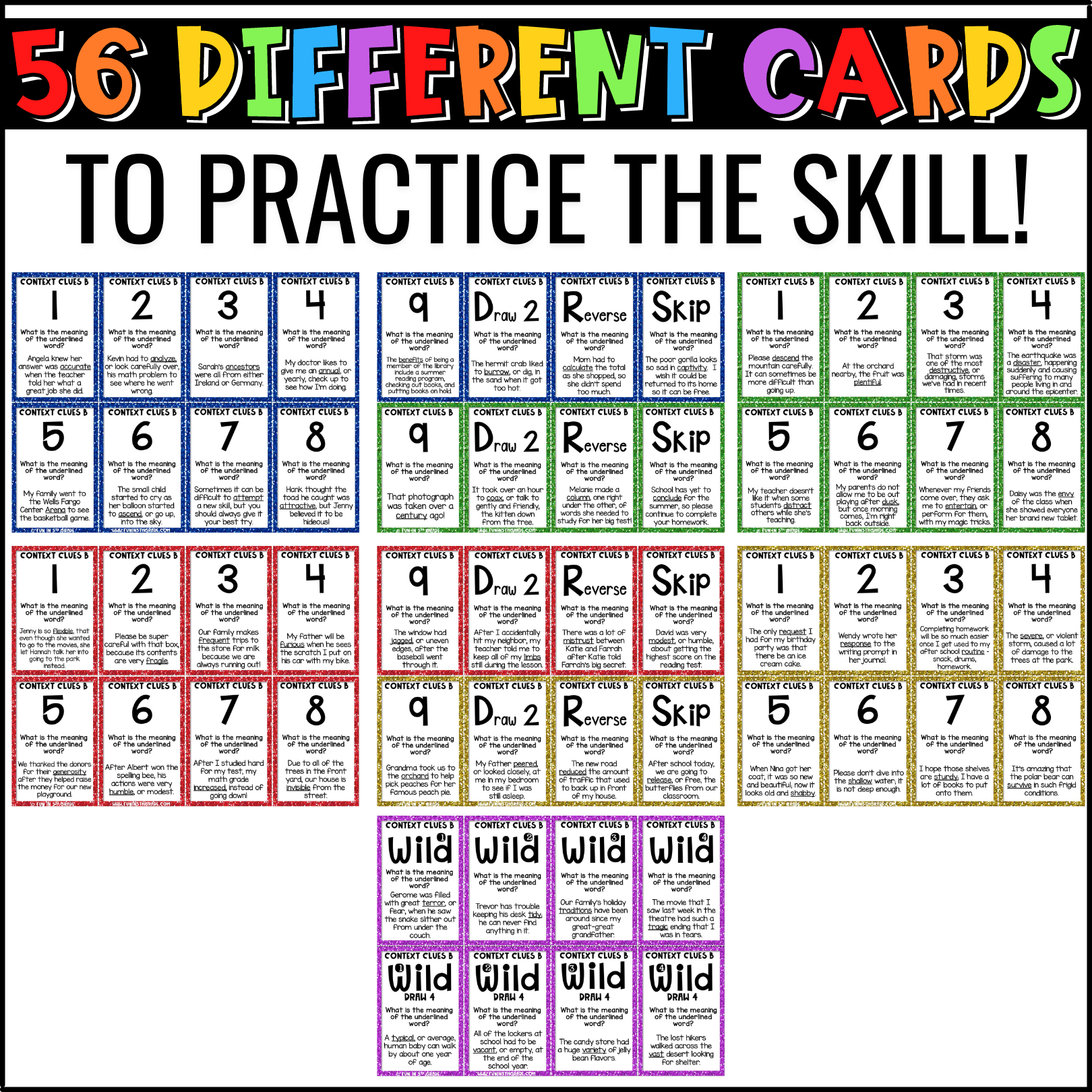 Context Clues Vocabulary Review Game Set B - U-Know Reading Skills ...