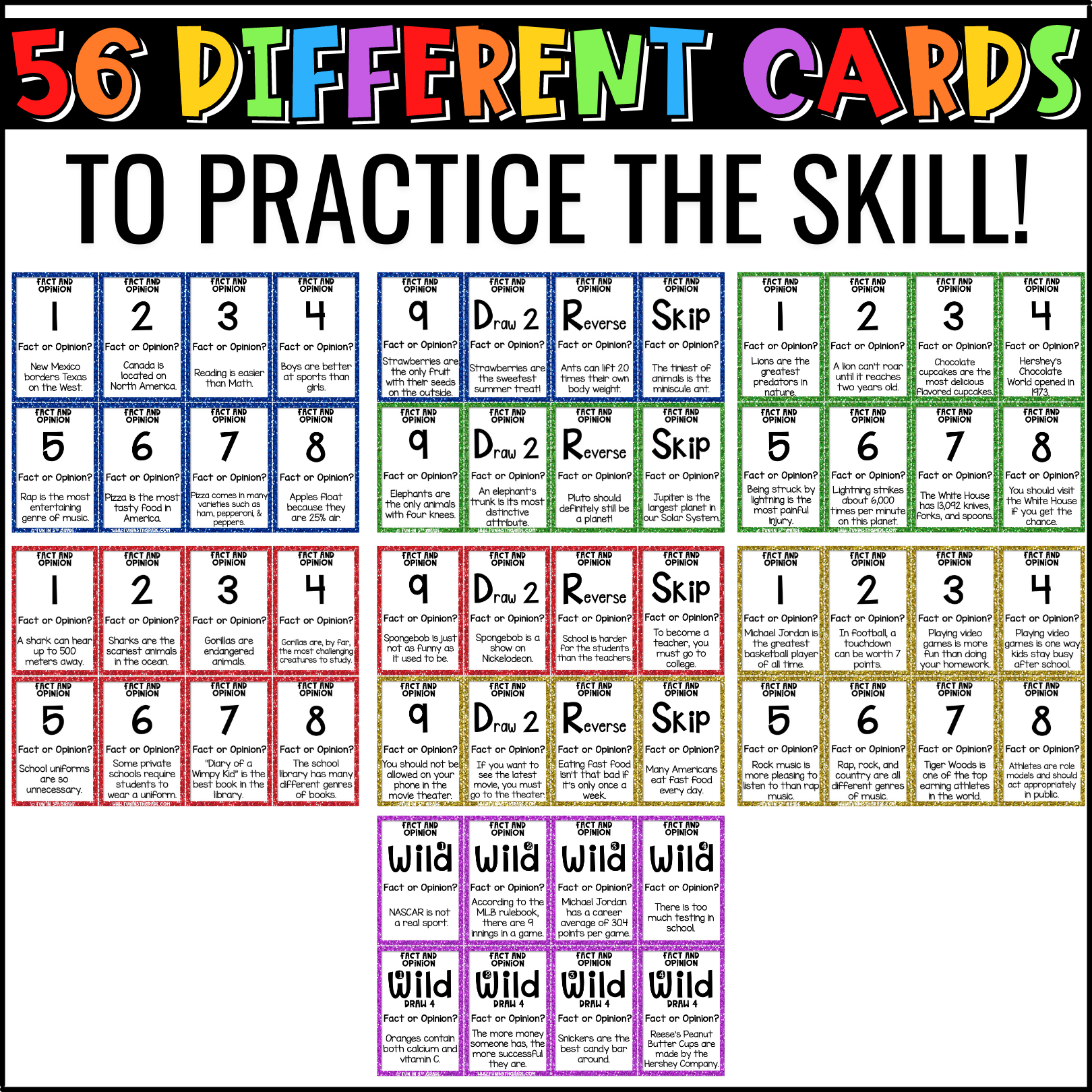 Fact and Opinion Review Game - U-Know Reading Skills Activity - Fun in ...