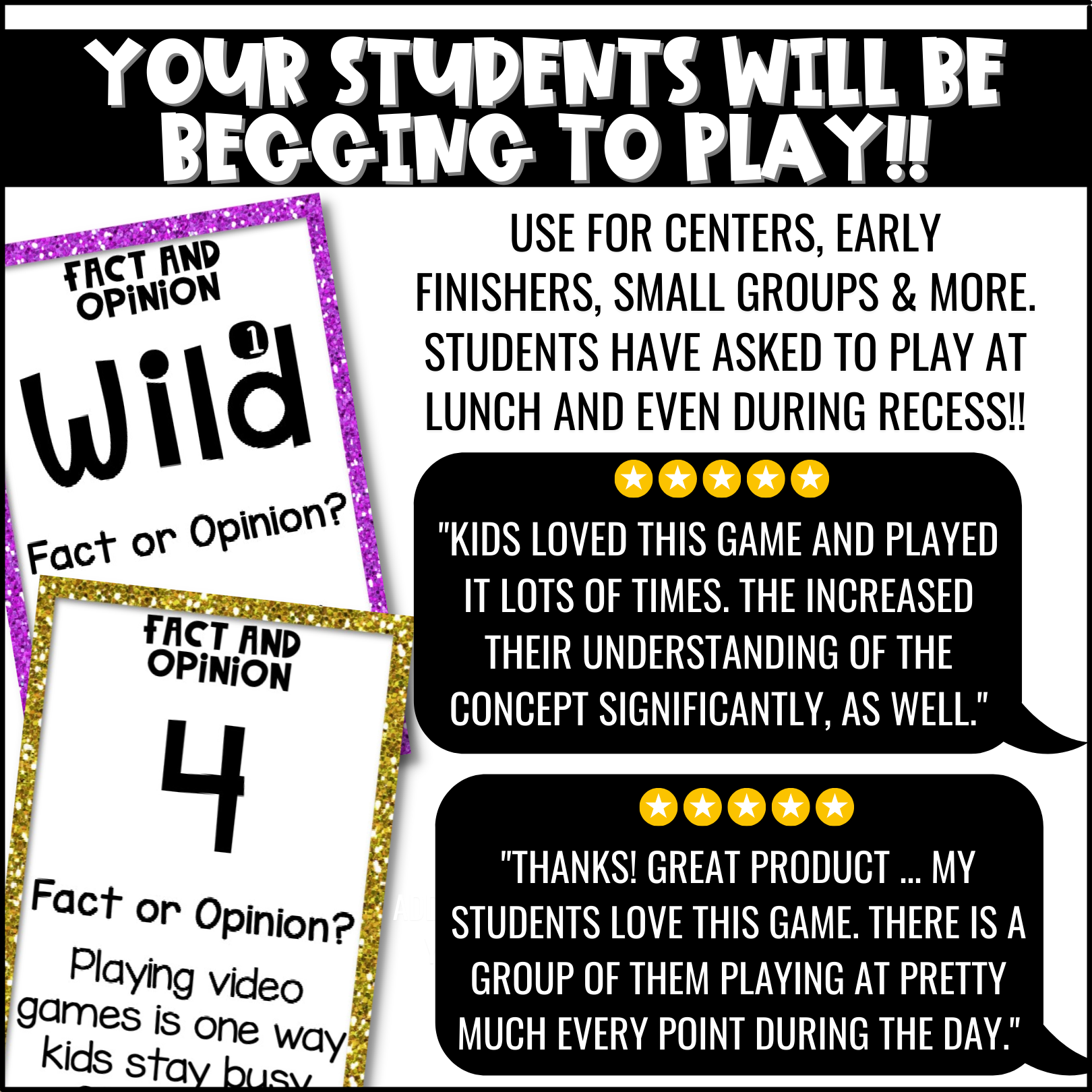 Fact and Opinion Review Game - U-Know Reading Skills Activity - Fun in ...