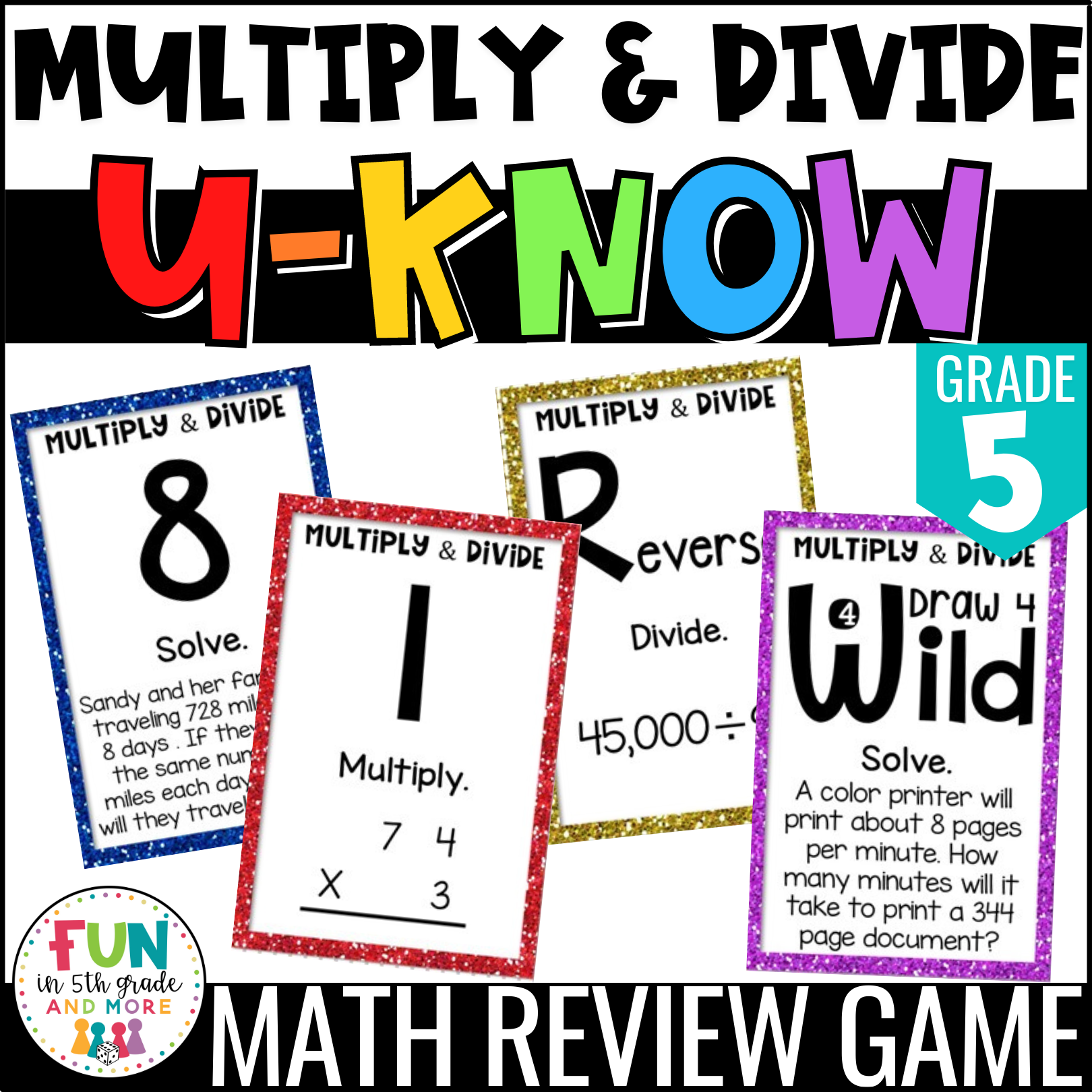 Multiply And Divide Whole Numbers Game U Know Math Review Game For