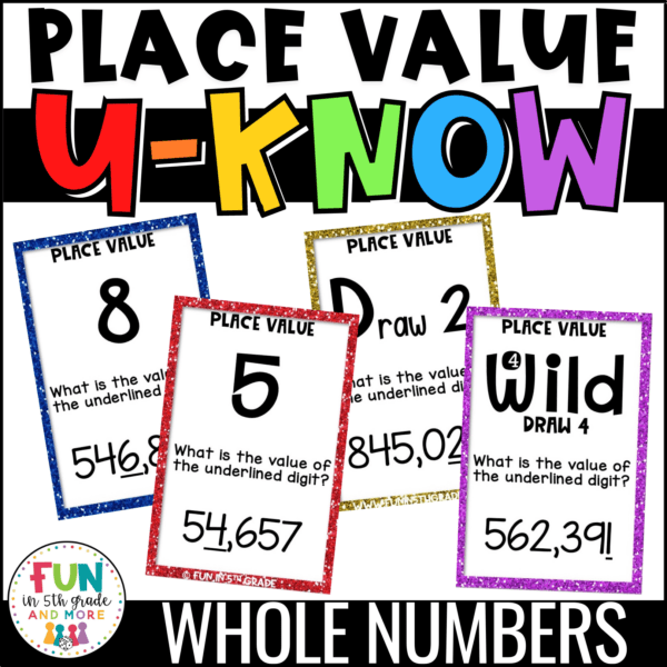 Whole Numbers Place Value Game - U-Know Math Review - Fun in 5th Grade ...