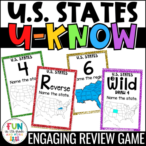 US States Game - U-Know Review Activity - Fun in 5th Grade & MORE