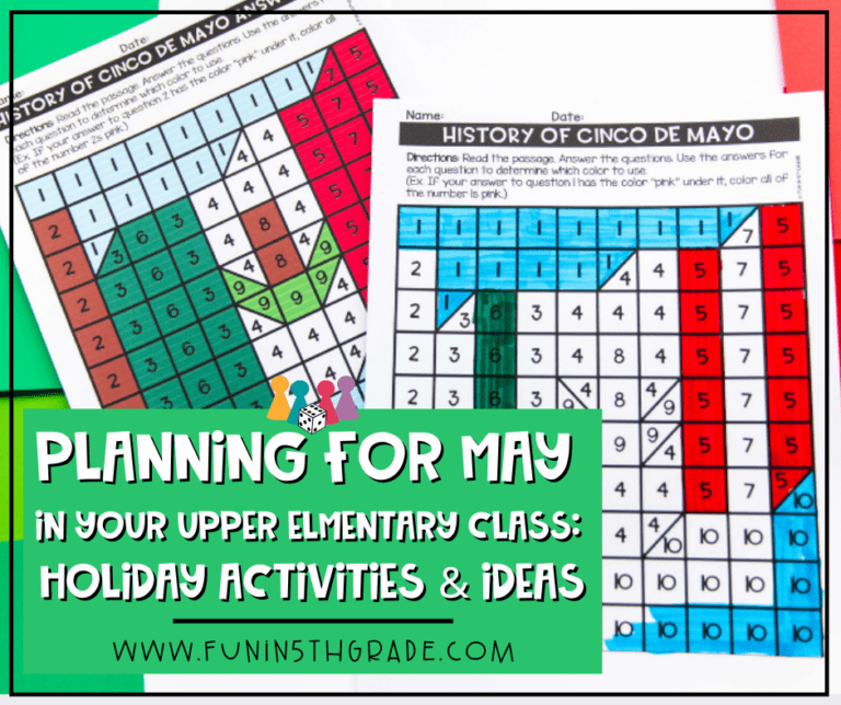 Planning for May in your Upper Elementary Class: Holiday Activities ...