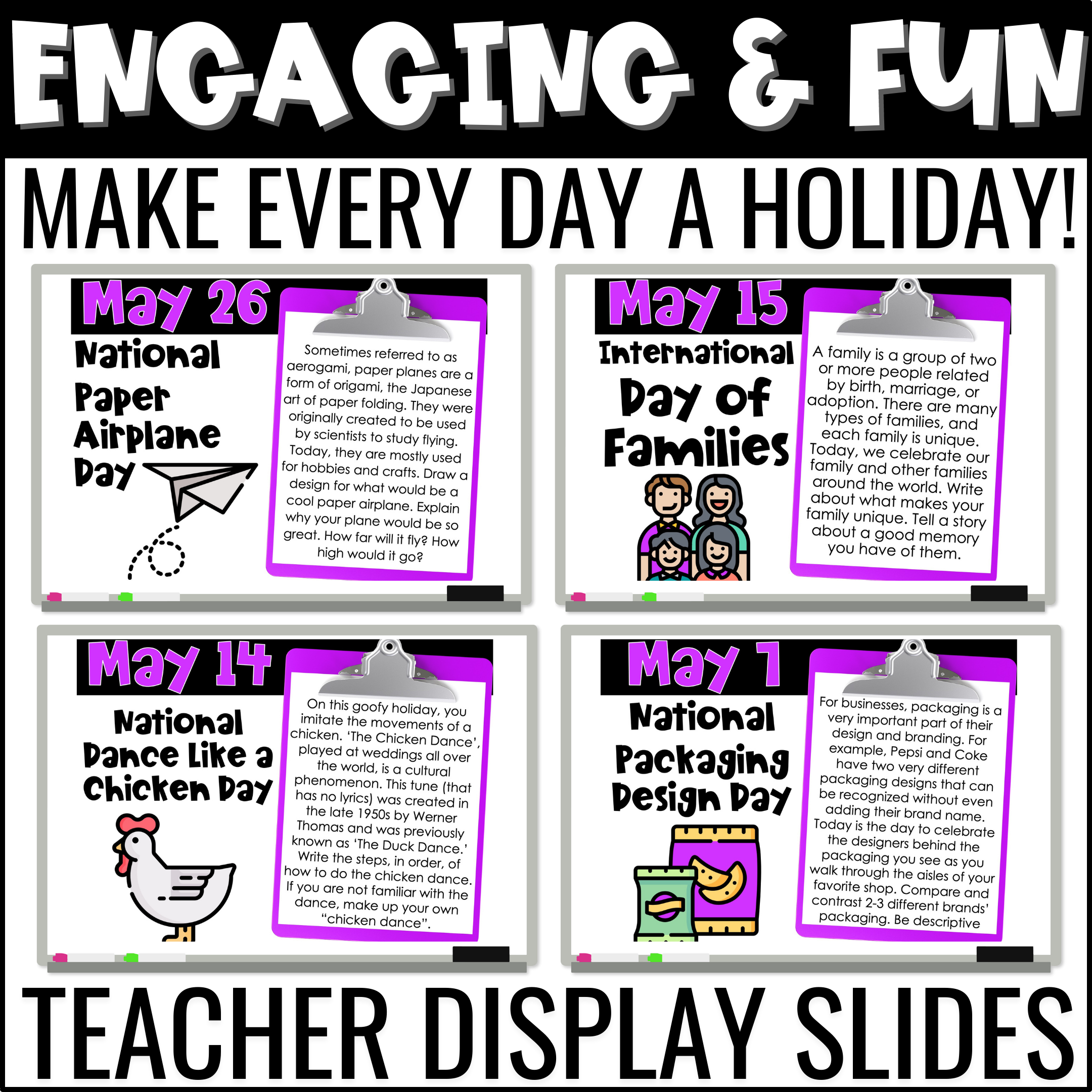 May Daily Writing Prompts - Holiday of the Day Writing Prompts - Fun in ...