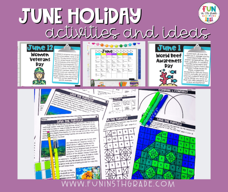 June Holiday Activities and Ideas - Fun in 5th Grade & MORE