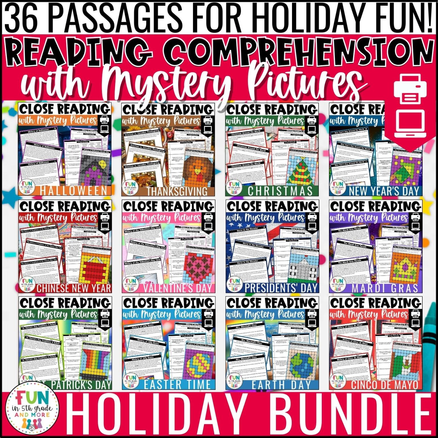 Holiday Reading Comprehension Passages - Close Reading - Fun in 5th ...