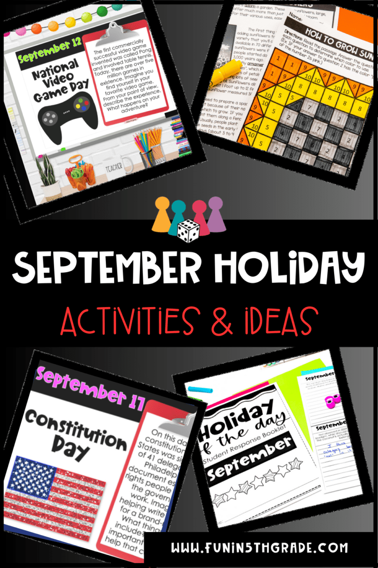 September Holiday Activities & Ideas - Fun in 5th Grade & MORE