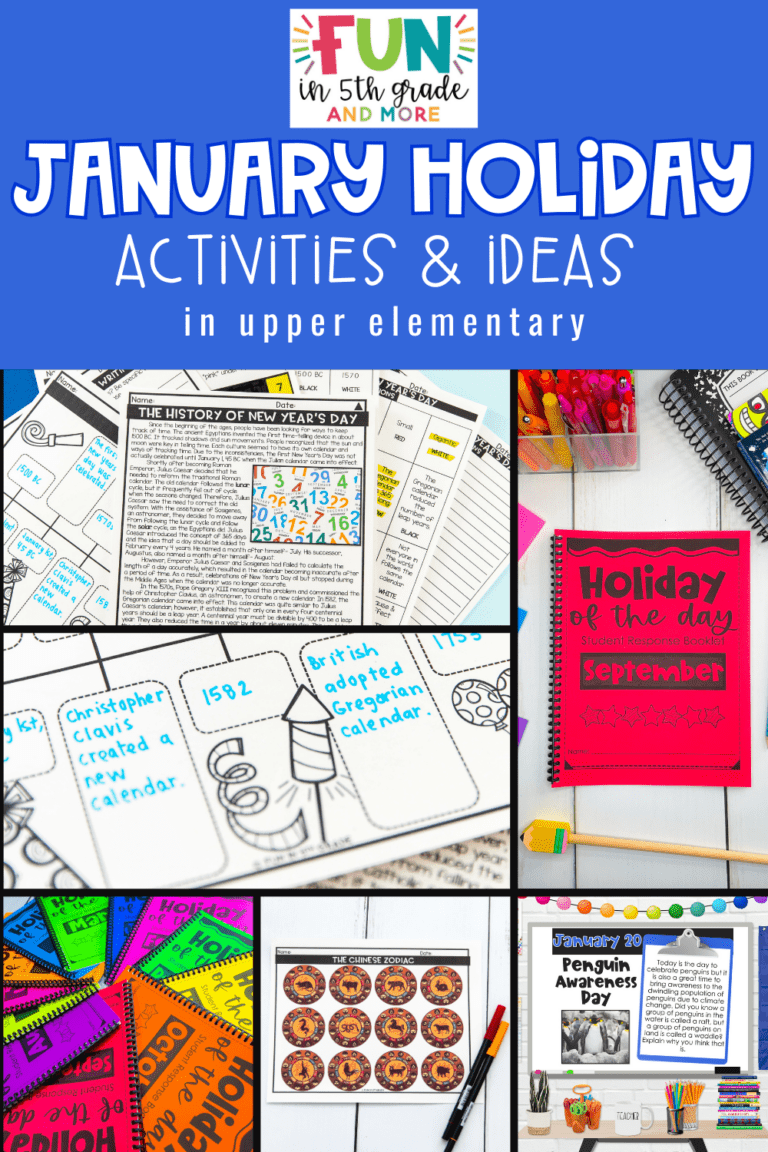 January Holiday Activities and Ideas - Fun in 5th Grade & MORE