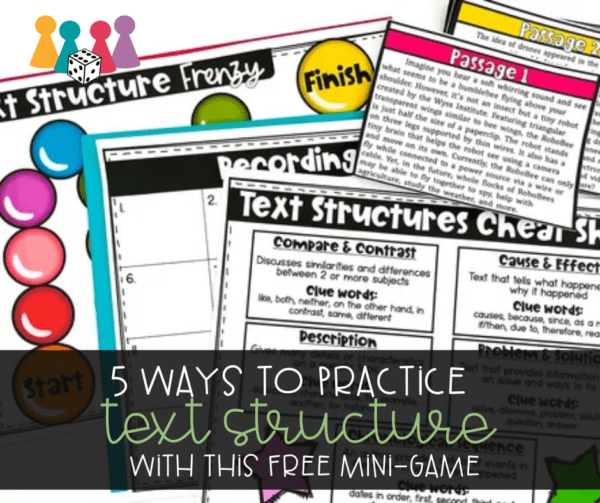 5 Ways to Practice Text Structure with this Free Mini-Game - Fun in 5th ...