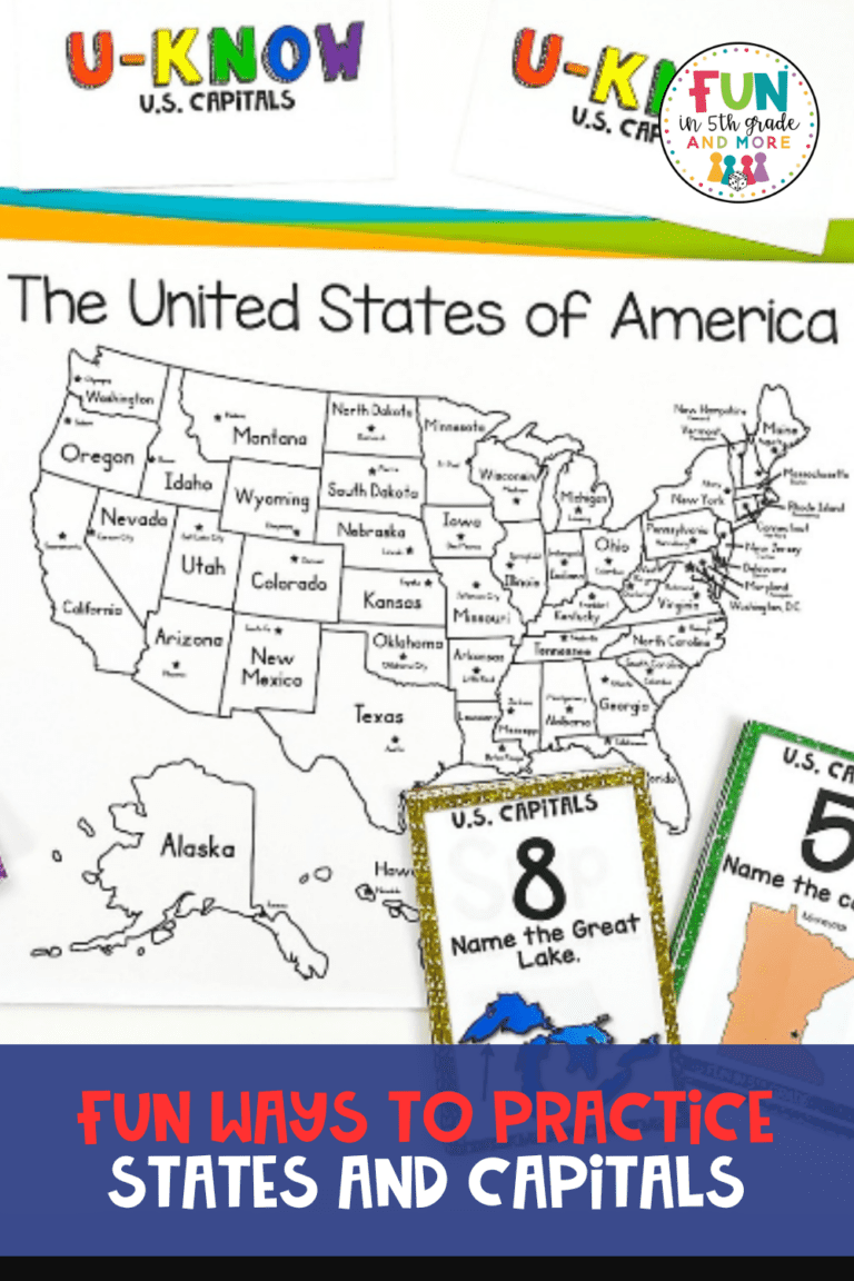 Fun Ways to Practice States and Capitals - Fun in 5th Grade & MORE